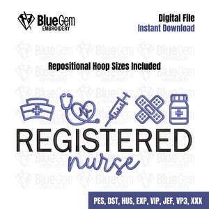 Registered Nurse Embroidery Design - Registered Nurse Icon Embroidery ...