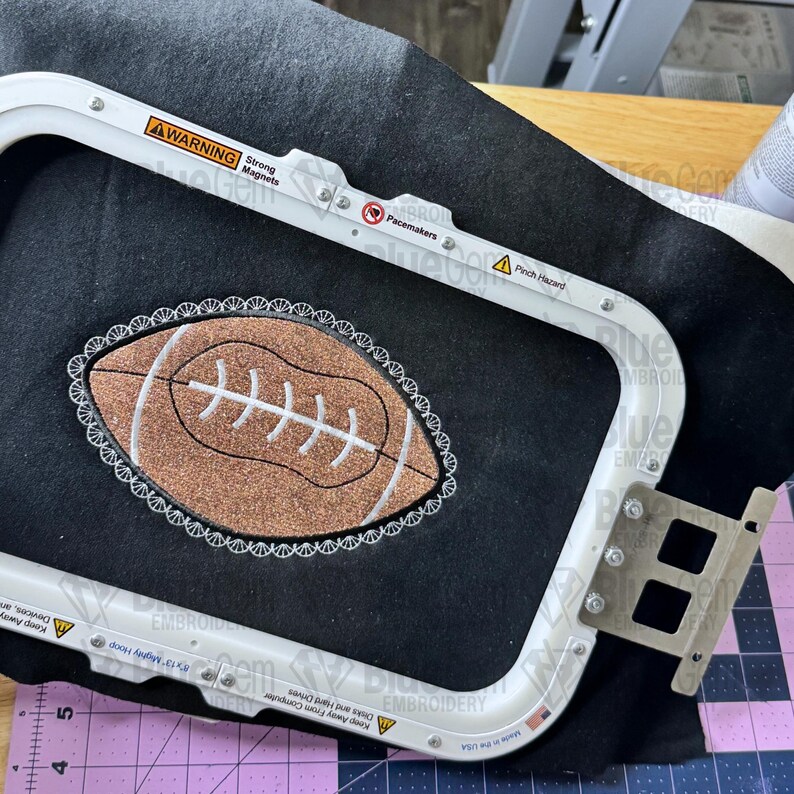 Lace Football Applique Embroidery Design – Satin Stitch, 5 Sizes ...