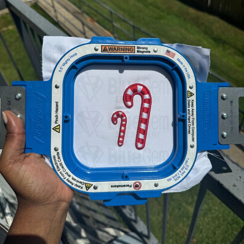 Candy Cane 3D Puff Christmas Embroidery Design (digital File) - Etsy