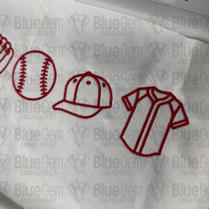 Baseball Icons Embroidery Design: 7 Sizes, Split Sizes (instant ...