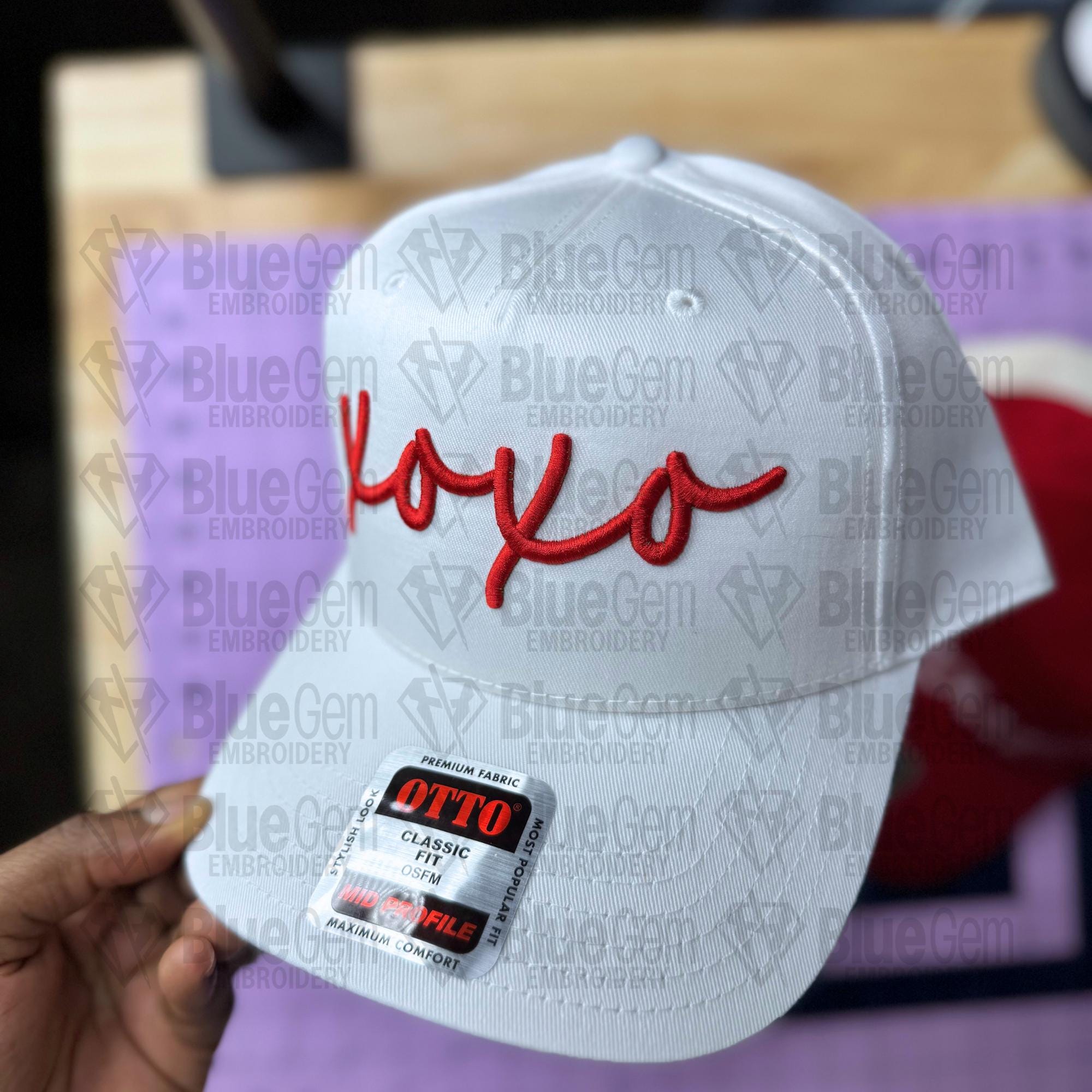 XOXO Hat Embroidery Design: 3D Puff and Flat Design, Valentines Day ...