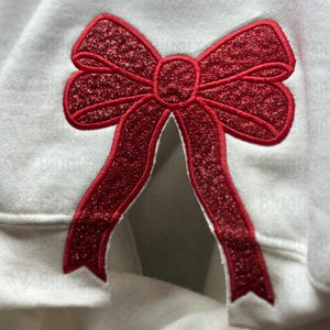 Side Bow Appliqué Sweatshirt Embroidery Design: Christmas Bow (instant ...