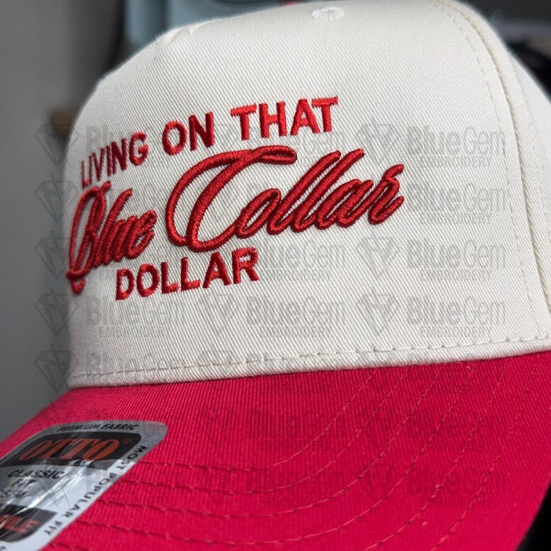 Blue Collar Dollar Hat Embroidery Design – 3D Puff (digital Download ...