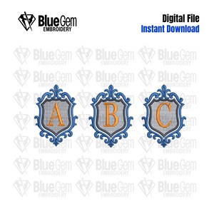 Vintage Embossed Monogram Embroidery Design: A-Z Towel Letters (digital ...