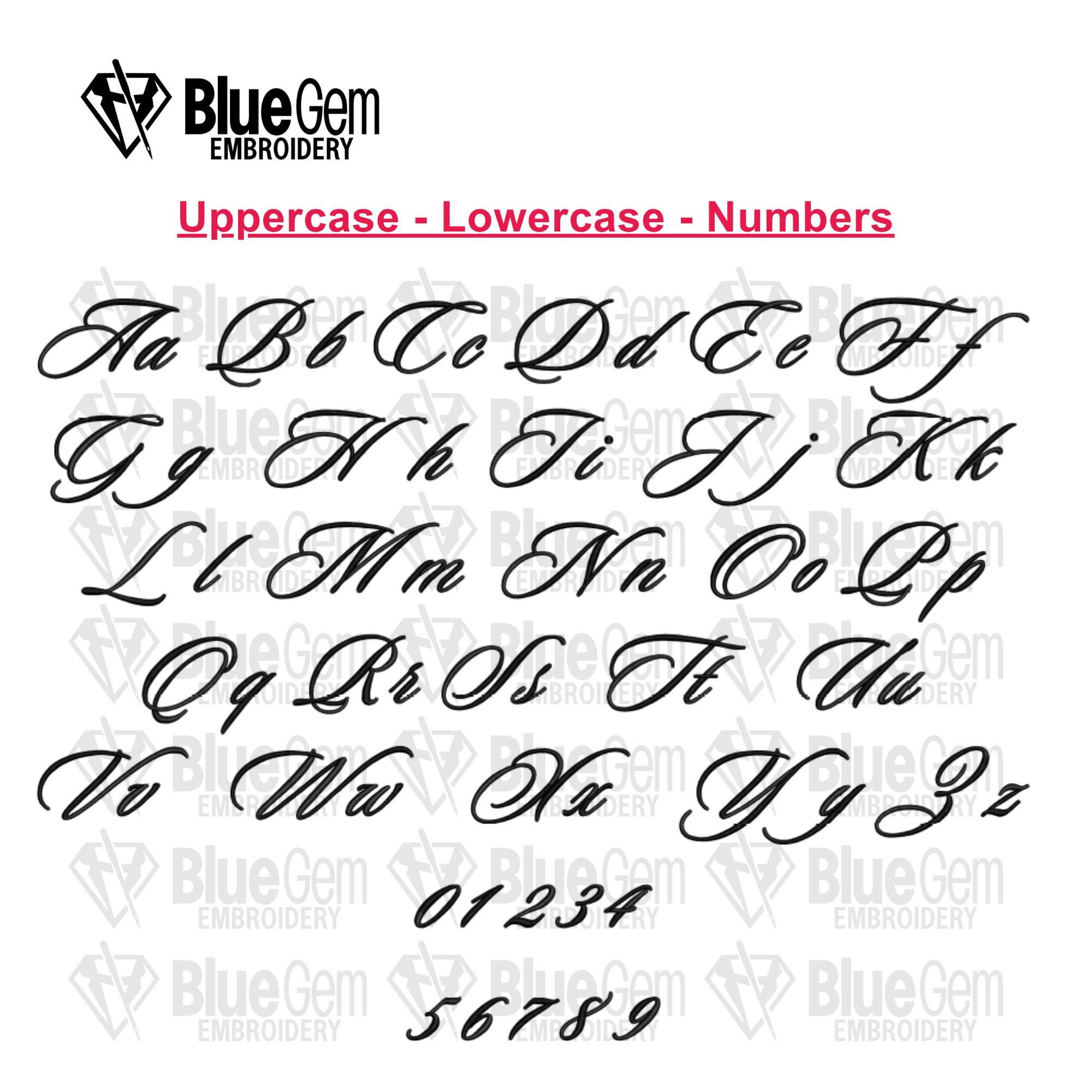 3D Puff Script Embroidery Font – 3 Sizes, 8 Formats (BX Font, Digital ...