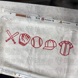 Baseball Icons Embroidery Design: 7 Sizes, Split Sizes (instant ...