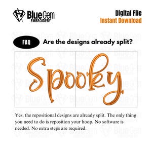 Spooky 3D Puff Embroidery Design - Halloween (instant Download) - Etsy