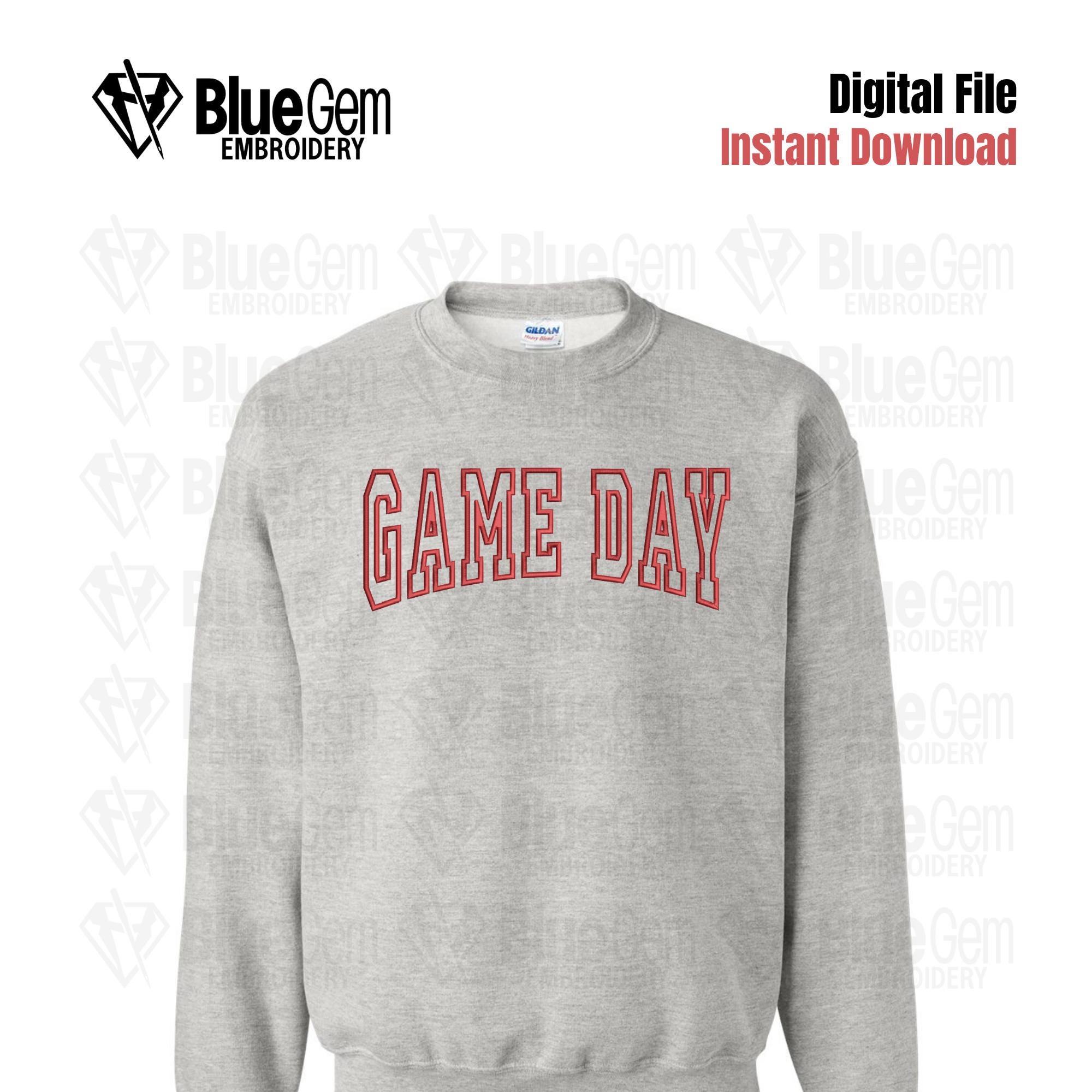 Game Day Applique Embroidery Design: Arched Font (instant Download) - Etsy