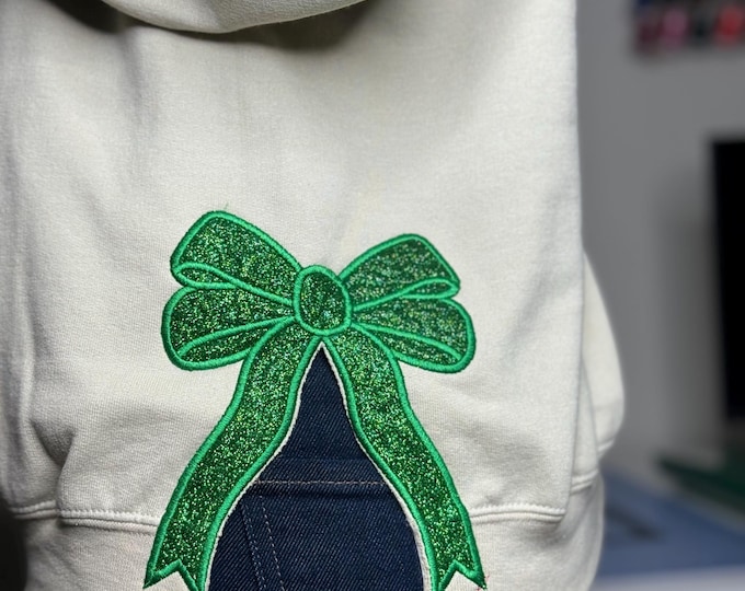 CUSTOM Embroidered Bow Split-side Sweatshirt College/sorority, Tailgate ...