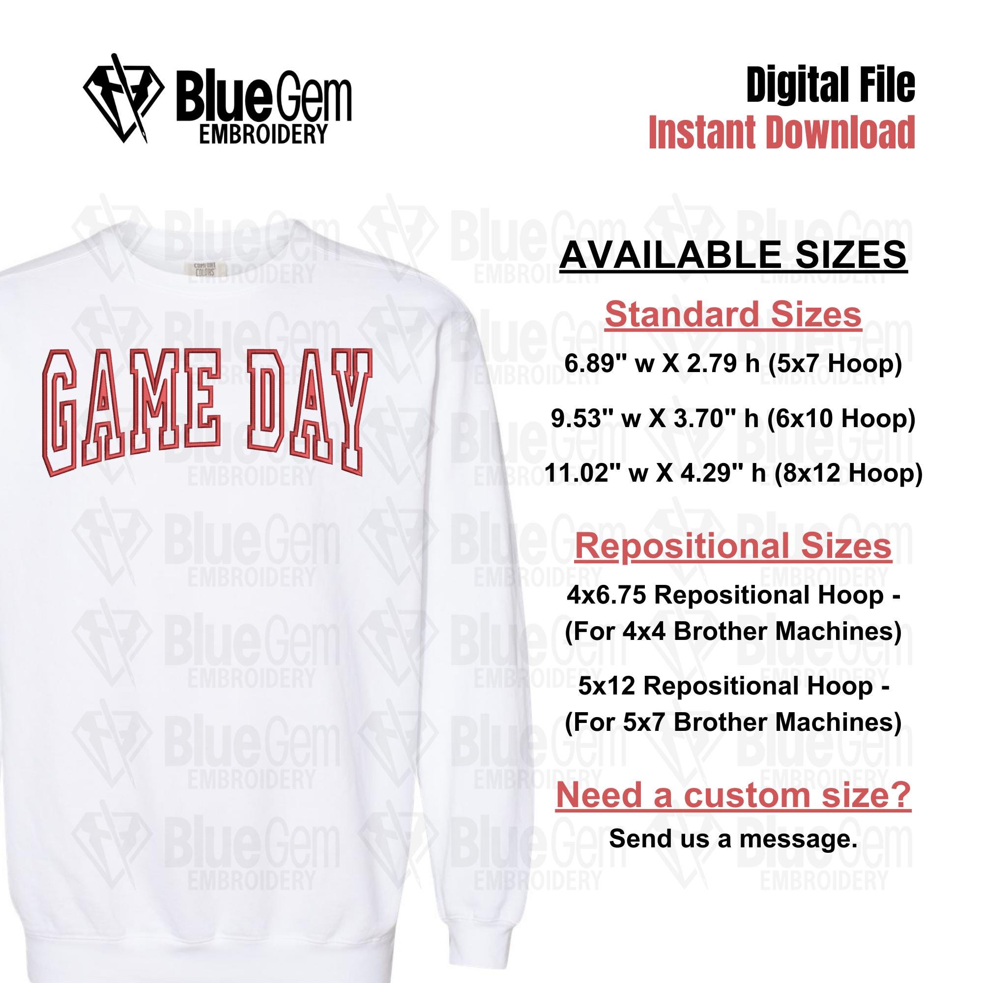 Game Day Applique Embroidery Design: Arched Font (instant Download) - Etsy