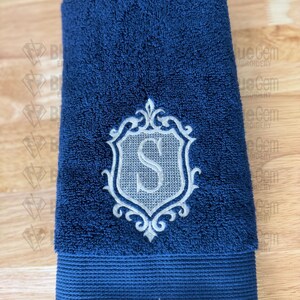 Vintage Embossed Monogram Embroidery Design: A-Z Towel Letters (digital ...