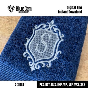 Vintage Embossed Monogram Embroidery Design: A-Z Towel Letters (digital ...