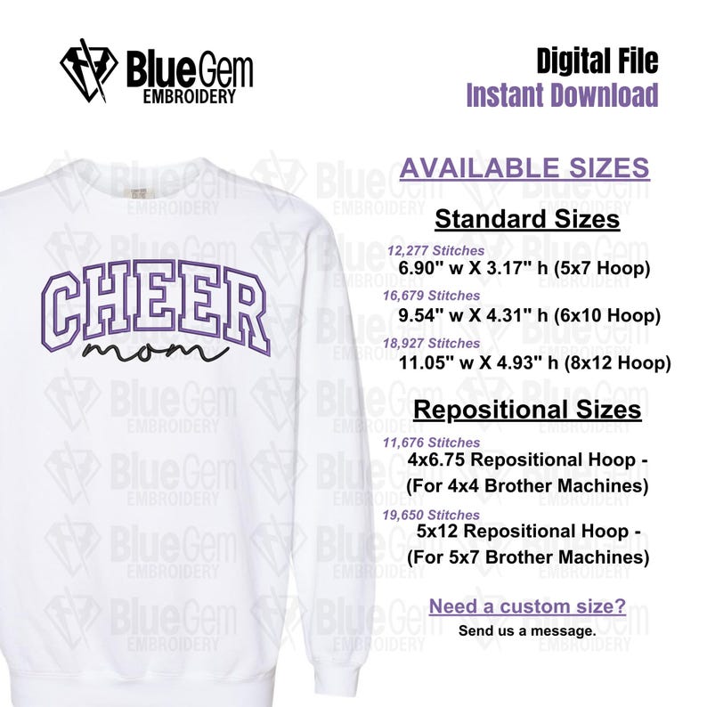 Cheer Mom Applique Embroidery Design: Split Sizes (instant Download) - Etsy