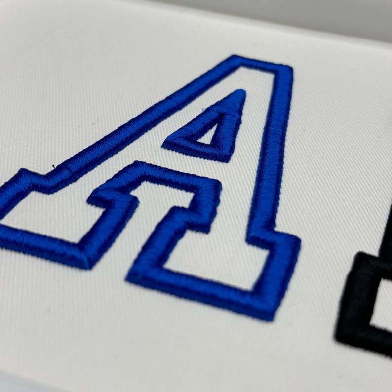 3D Puff Embroidery Font, Varsity Outline (BX Font) - Etsy