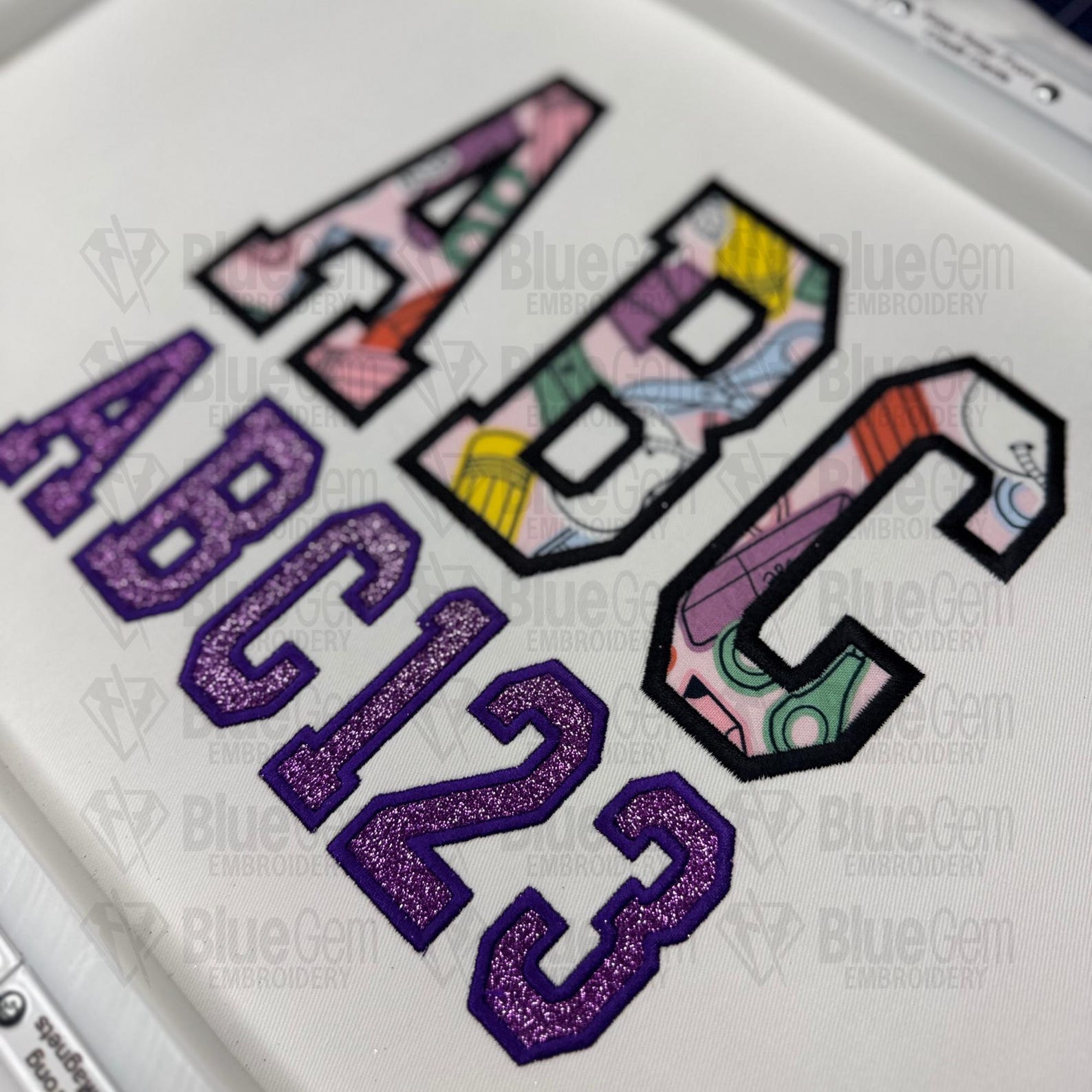 Varsity Applique Embroidery Font: Athletic College Style (BX Font ...