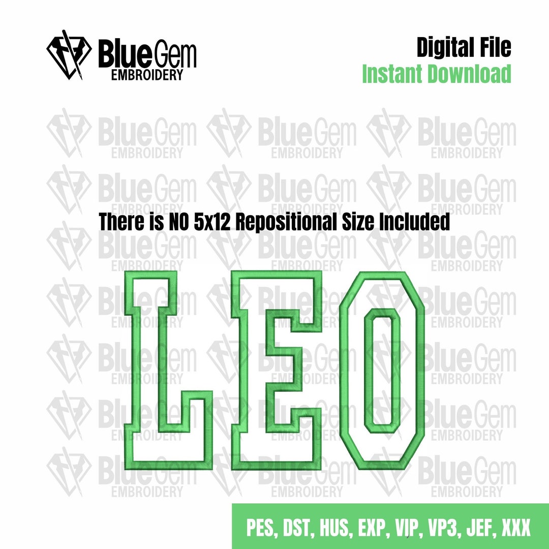 Leo Applique Embroidery Design: Zodiac Embroidery (digital Download) - Etsy