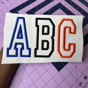 3D Puff Embroidery Font, Varsity 3D Puff Foam Outline, Athletic ...