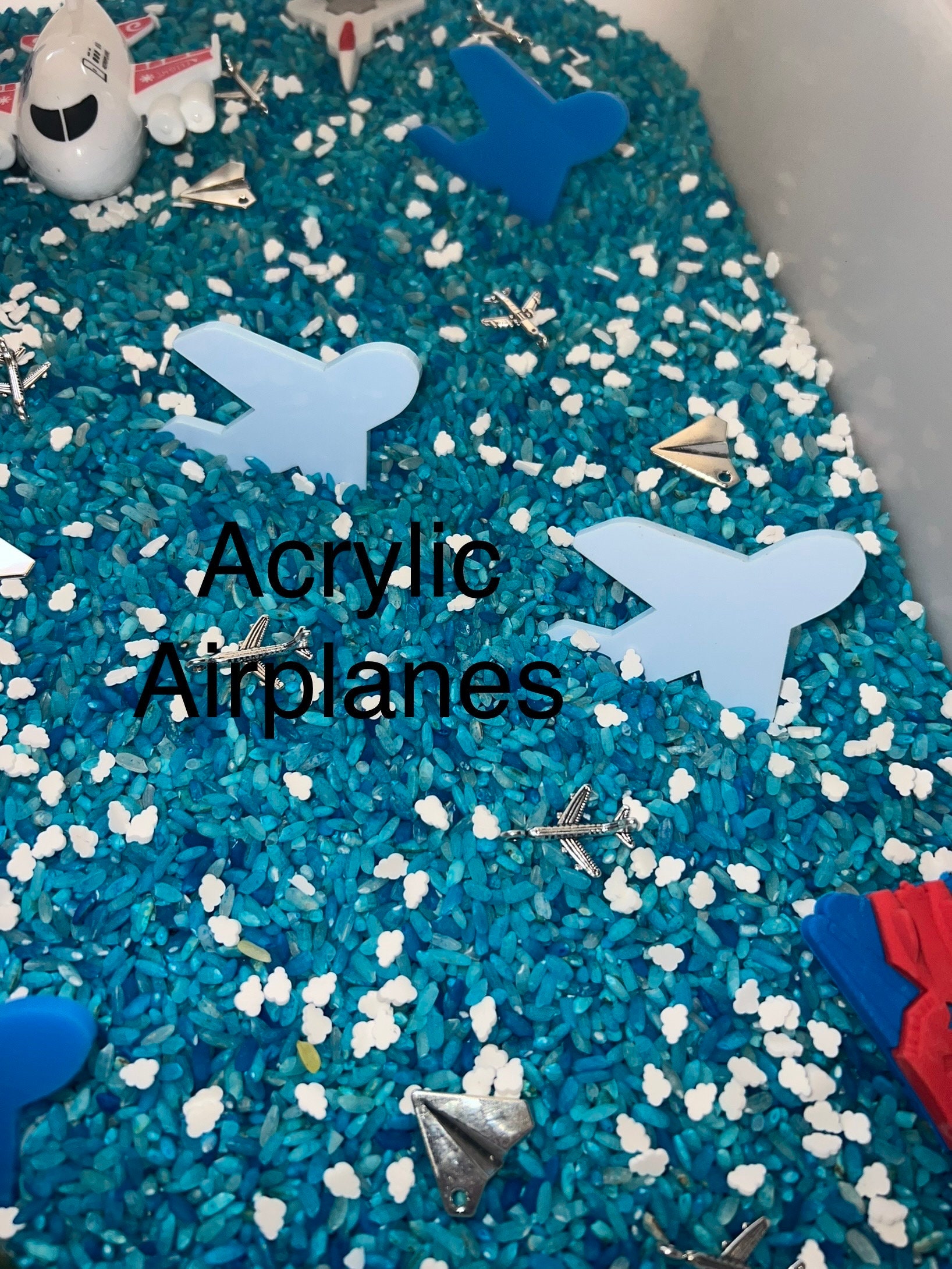 Airplane Sensory Rice Filler - Pasta Sensory Filler - Airplane Sensory ...