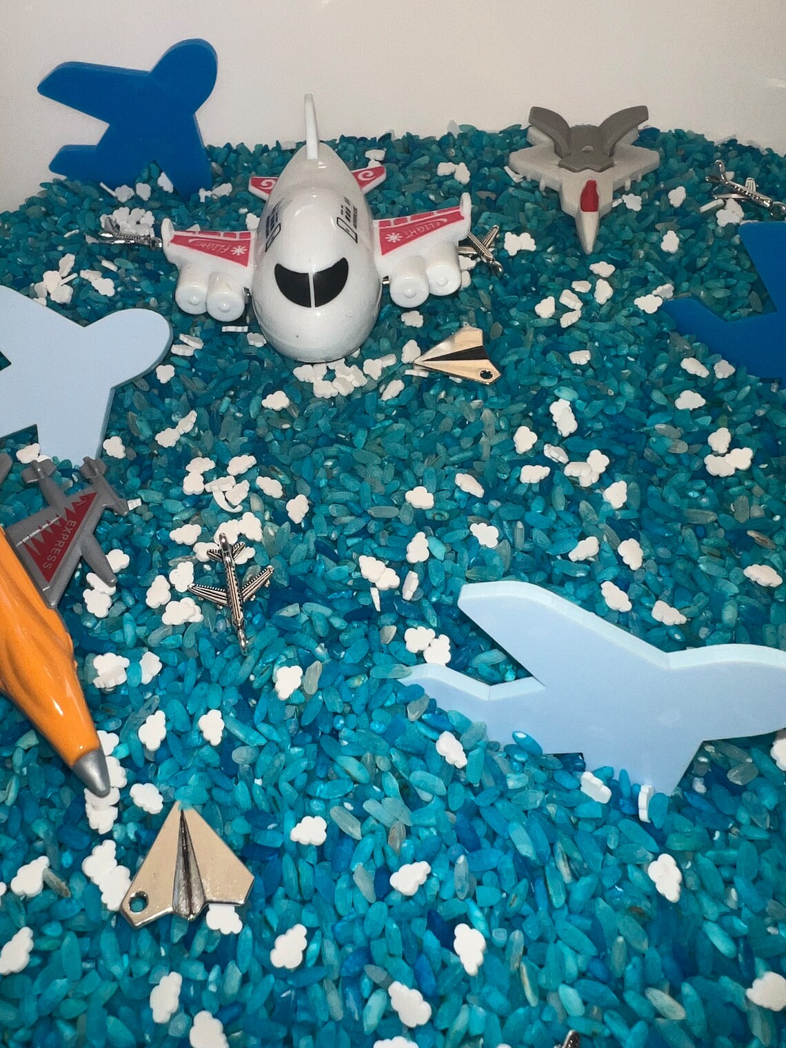 Airplane Sensory Rice Filler - Pasta Sensory Filler - Airplane Sensory ...