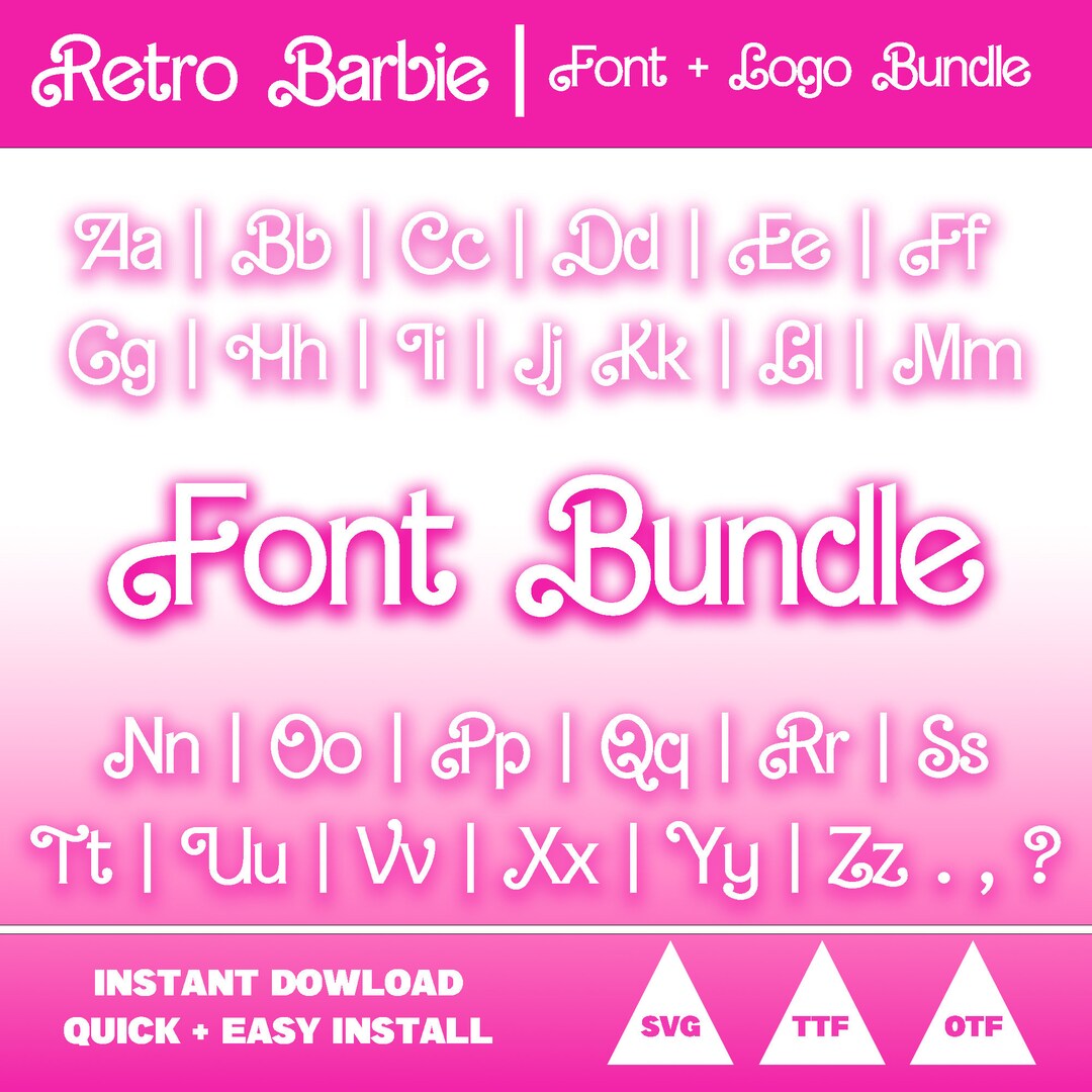 Barbie Font Tiff Barbie Font Retro Dolly Letters SVG 6 Types - Etsy