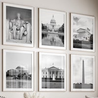 Washington DC Gallery Wall, DC Wall Art Set, DC Photo Prints, Square ...