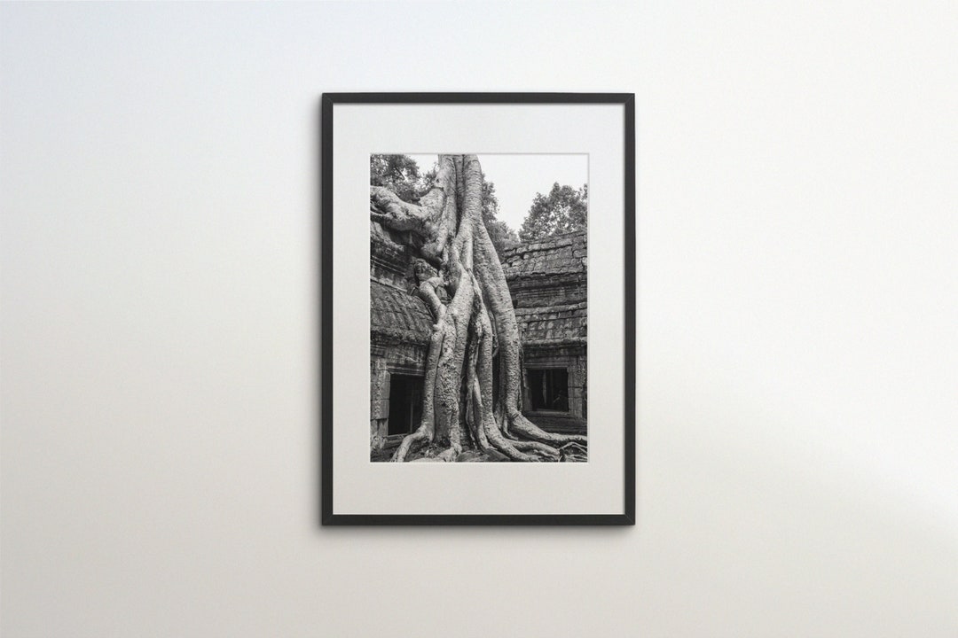 Ta Prohm Temple Tree, Cambodia, Siem Reap, Instant Download, Black ...