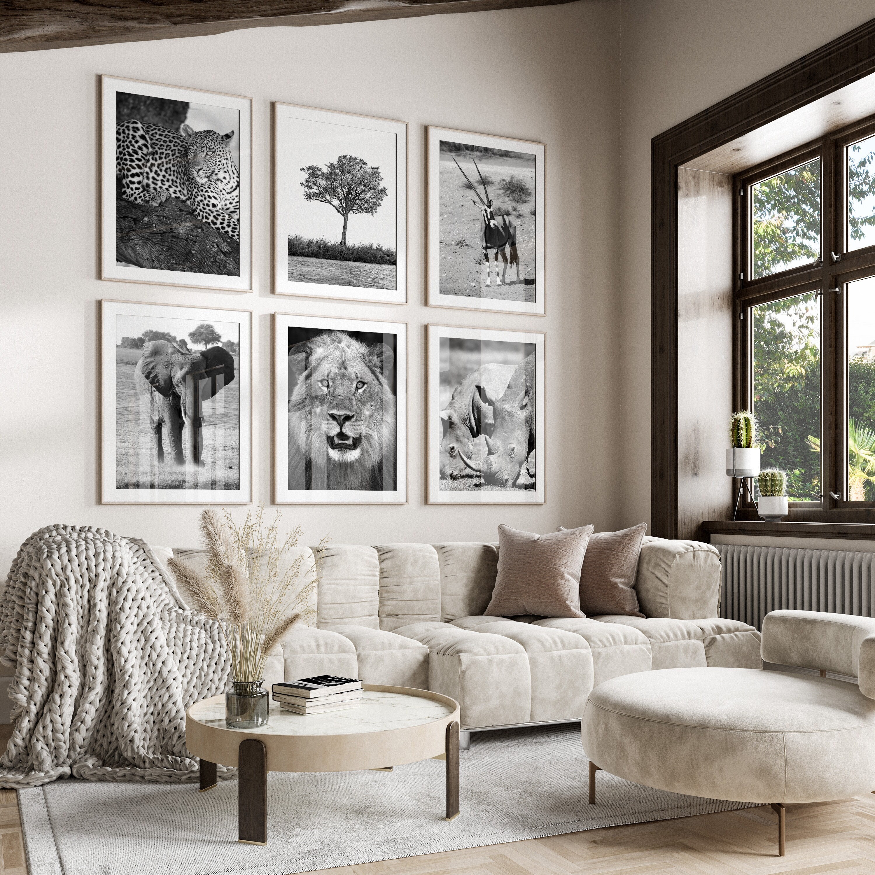 Botswana Black & White Wall Art Set of 6, Botswana Prints, Instant ...