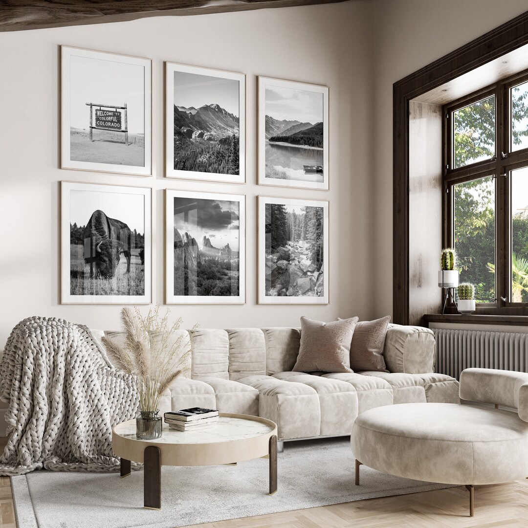 Colorado State Black & White Wall Art Set of 6, Colorado CO Prints ...