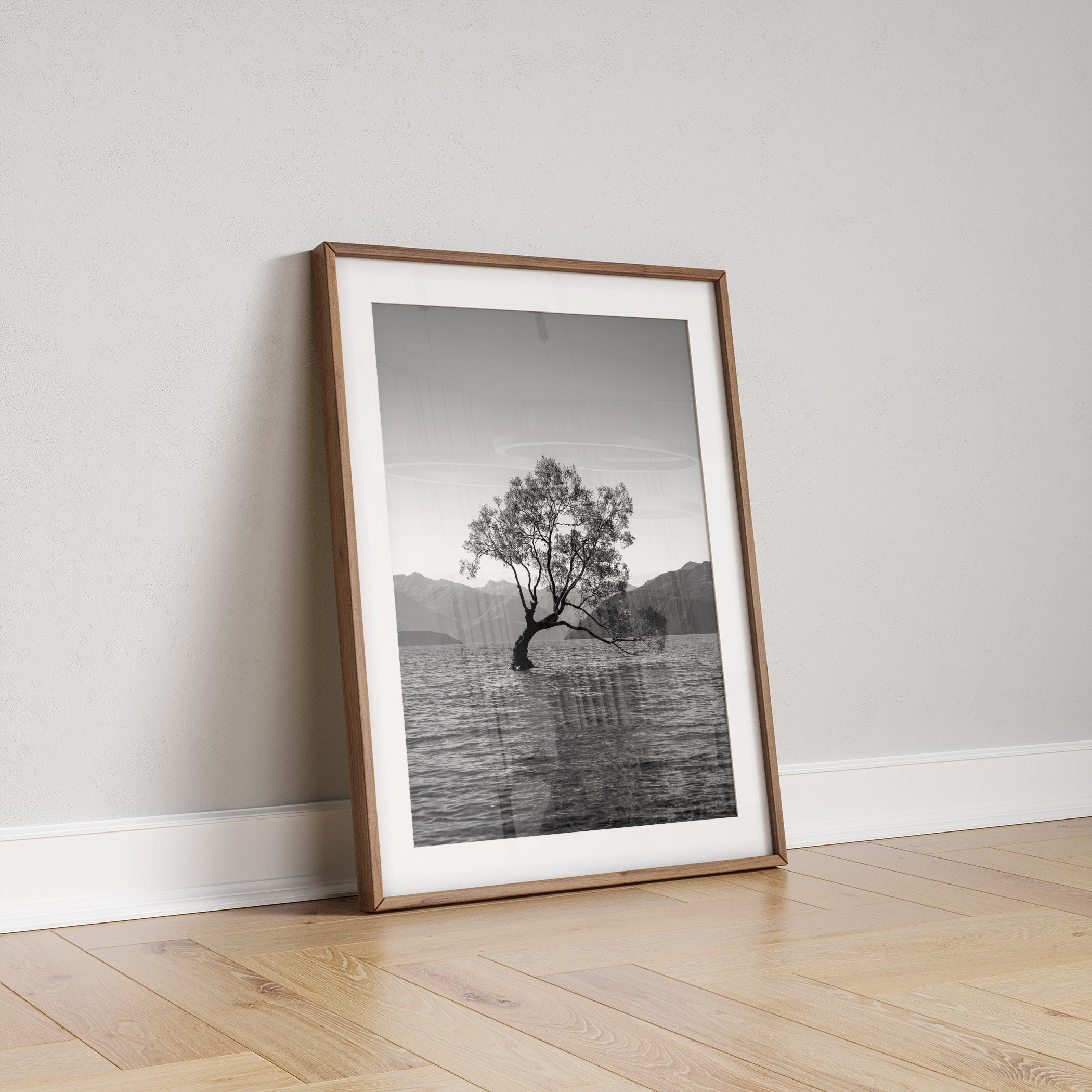New Zealand, Wanaka Tree, Instant Download, Black White Photography ...