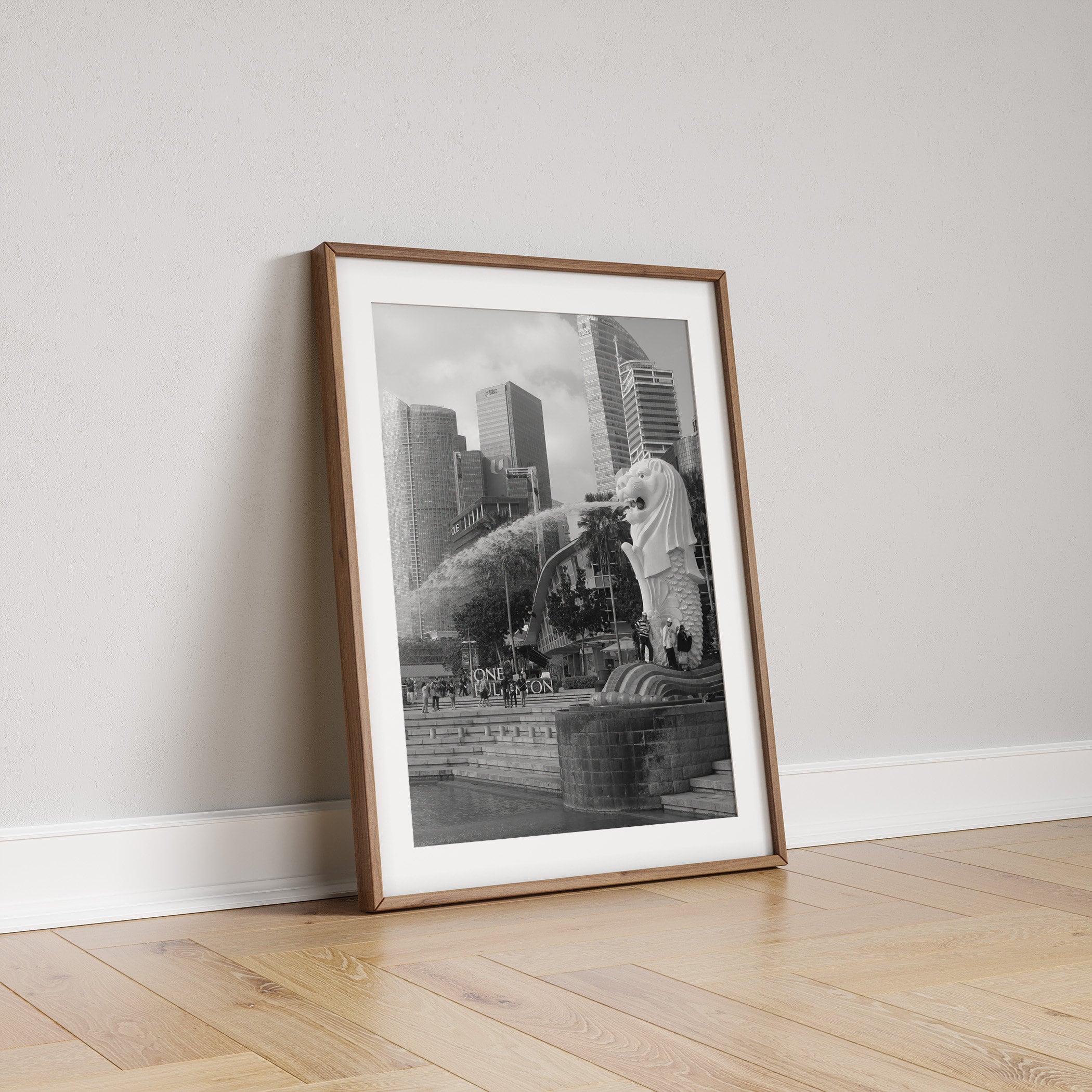 Singapore, Merlion Lion Fountain, Instant Download, Black White ...