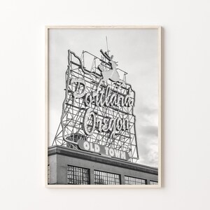 Portland City Black & White Wall Art Set of 6, Portland OR Prints ...