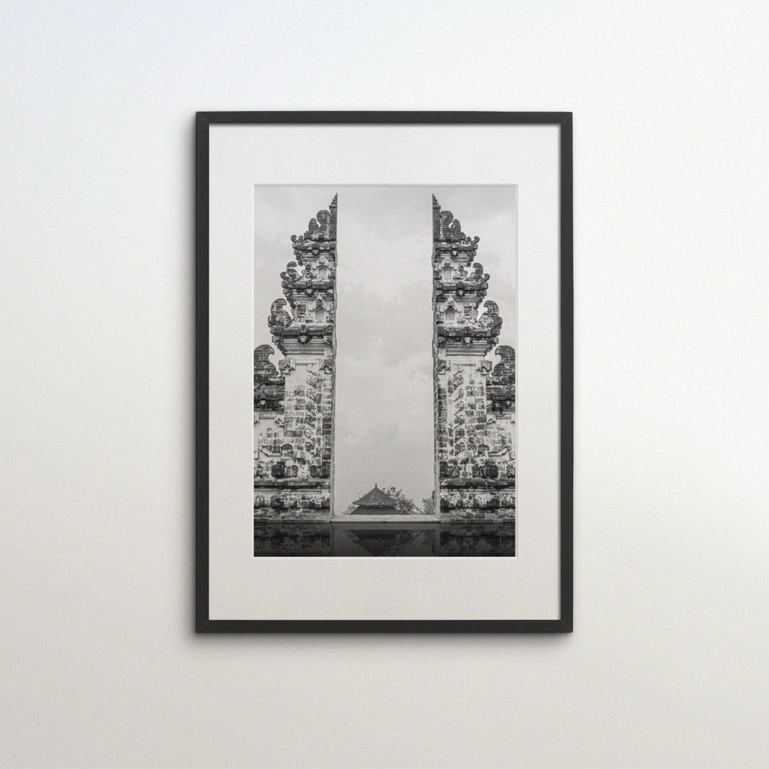 Bali, Gate of Heaven, Indonesia, Instant Download, Black White ...