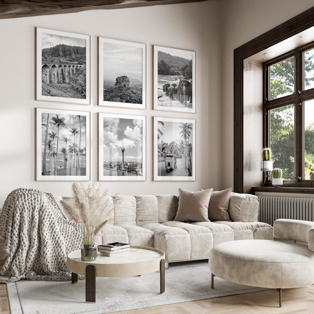 Sri Lanka Black & White Wall Art Set of 6, Sri Lanka Prints, Instant ...