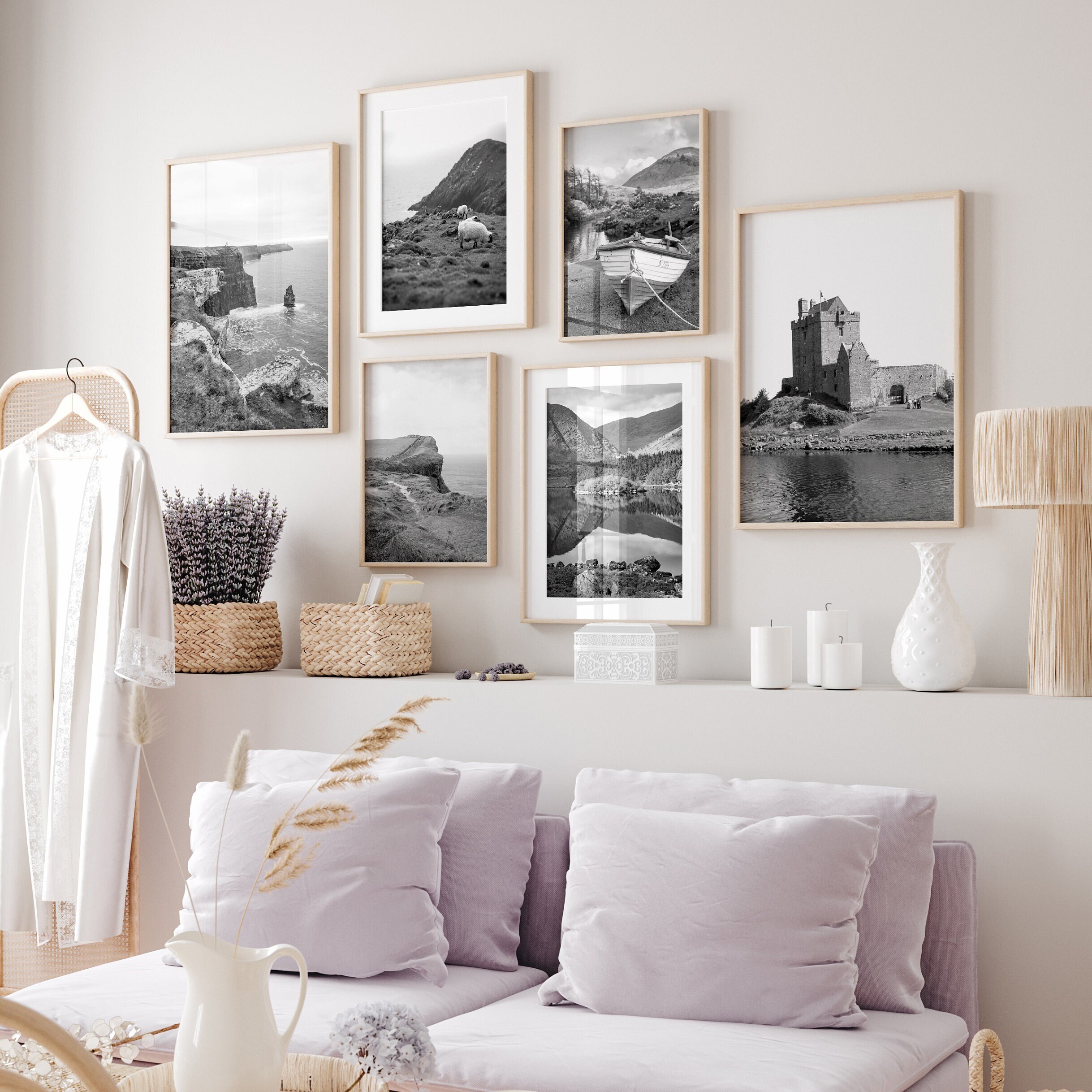 Ireland Black & White Wall Art Set of 6, Ireland Prints, Instant ...