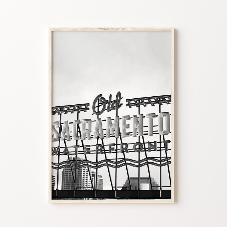 Sacramento Black & White Wall Art Set of 6, Sacramento City Prints ...