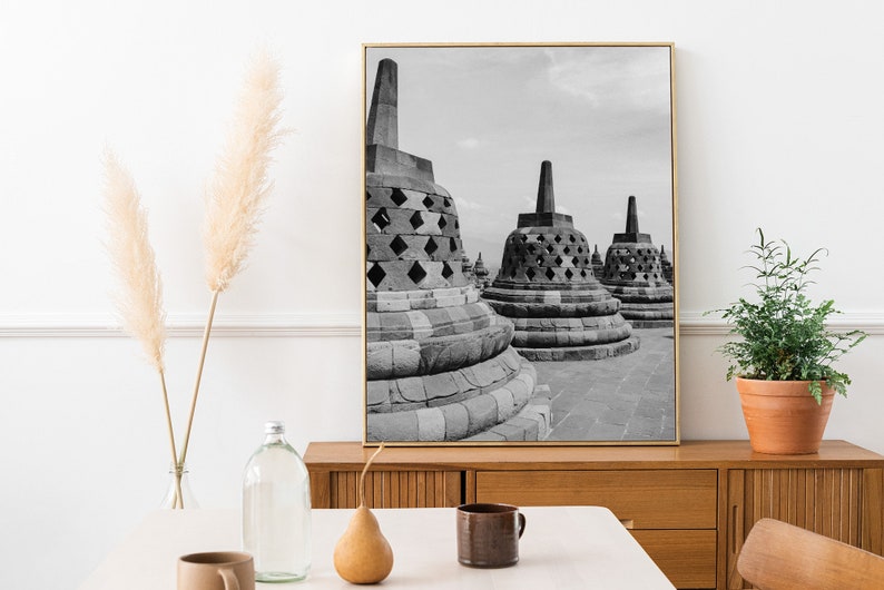 Java, Indonesia, Borobudur Temple, Instant Download, Black White ...