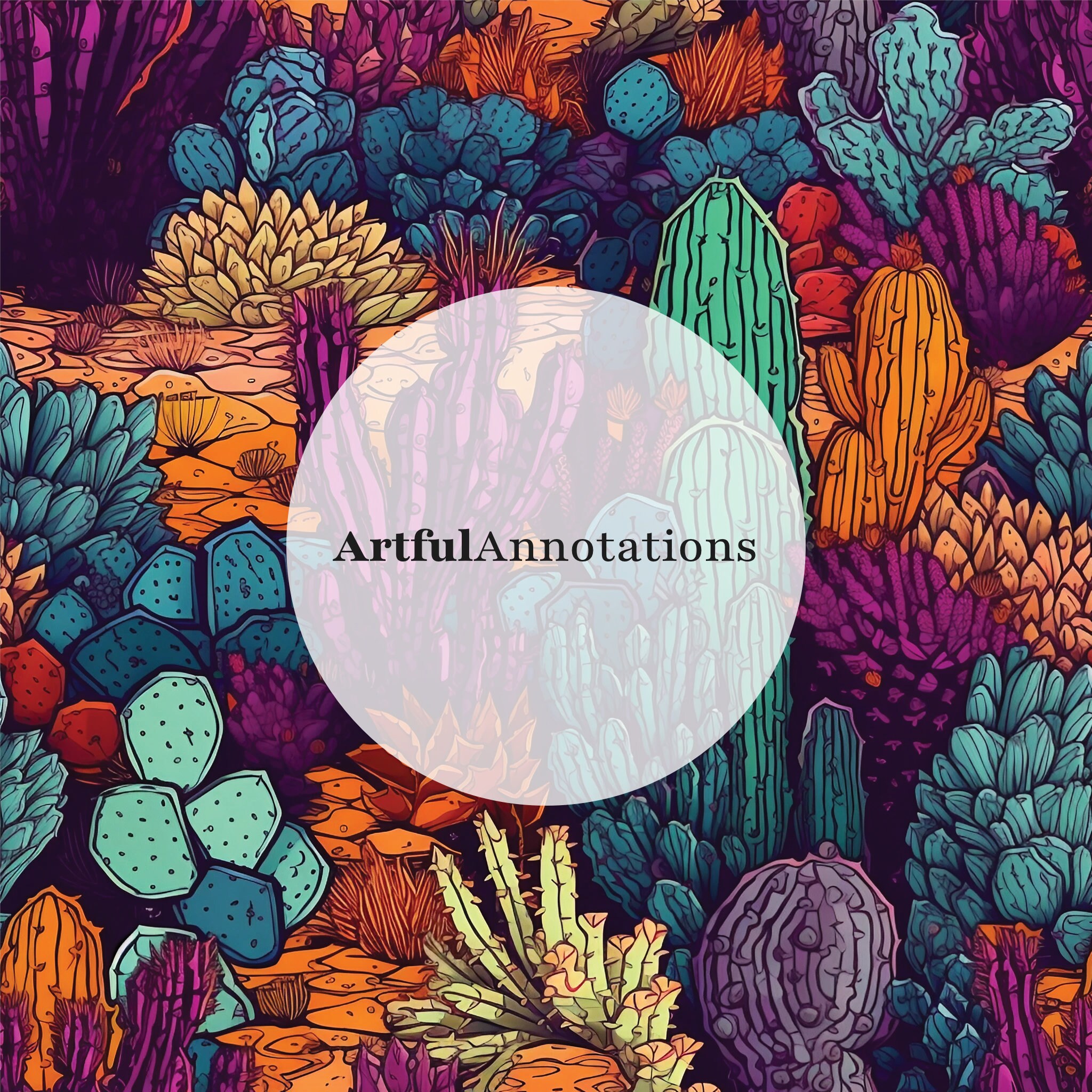 5 Colorful Dreamy Cactus Digital Papers | Perfect for Any Application ...