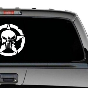 Skull Star Decal , Military Star Skull Decal , off Road Skull Decal ...