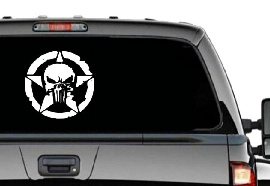 Skull Star Decal , Military Star Skull Decal , off Road Skull Decal ...