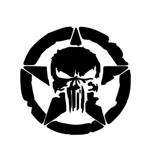 Skull Star Decal , Military Star Skull Decal , off Road Skull Decal ...