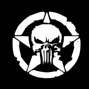 Skull Star Decal , Military Star Skull Decal , off Road Skull Decal ...