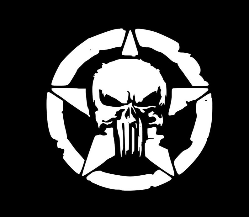 Skull Star Decal , Military Star Skull Decal , off Road Skull Decal ...