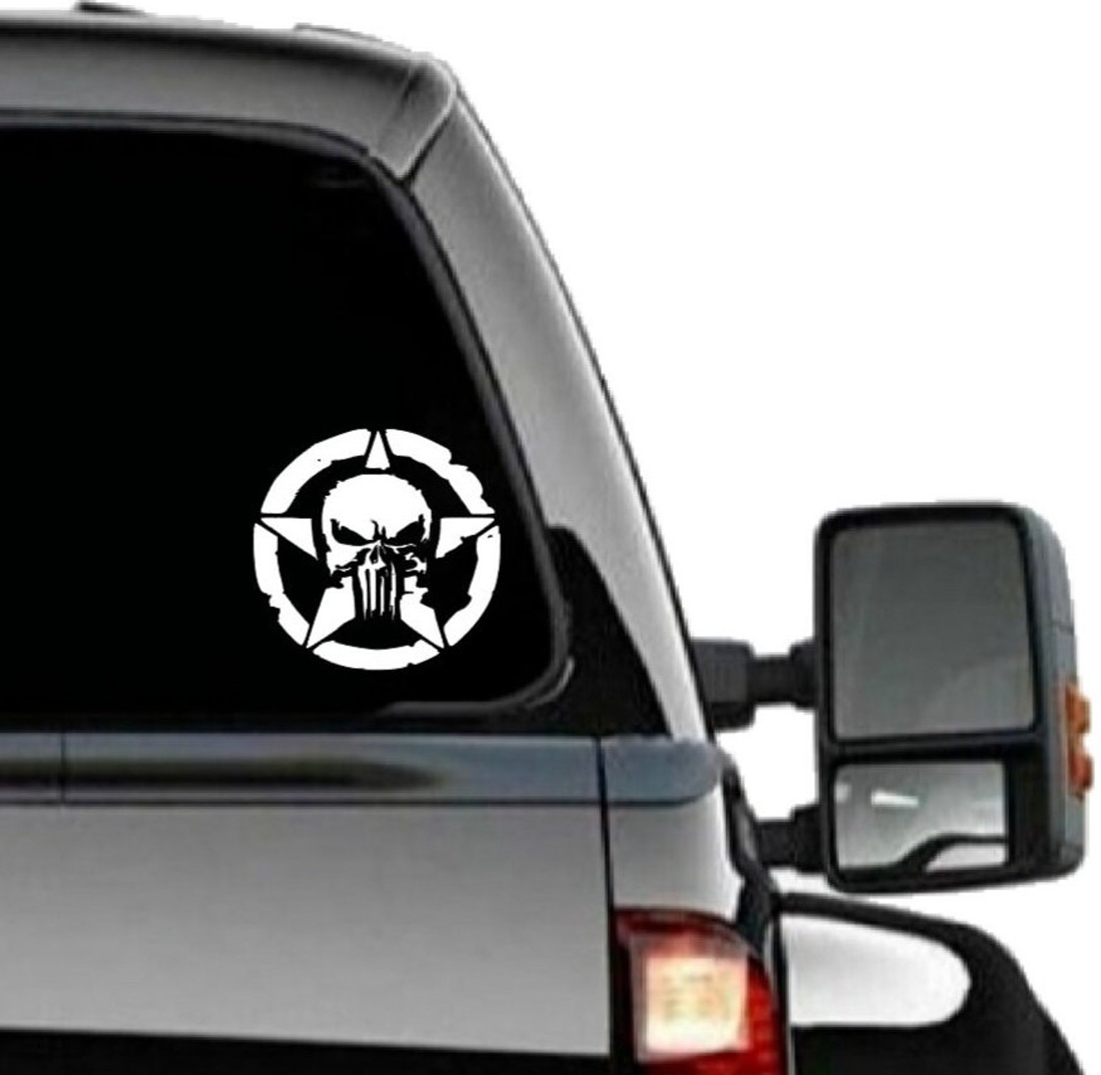 Skull Star Decal , Military Star Skull Decal , off Road Skull Decal ...
