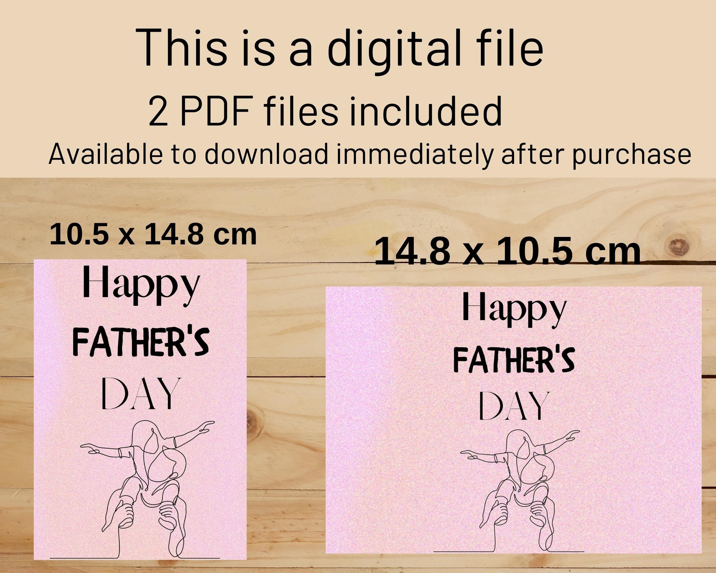 Happy Fathers Day Printable Card Instant Download Pdf Fathers Day