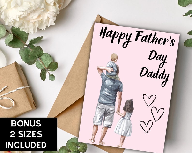Happy Fathers Day Printable Card Instant Download Pdf Etsy