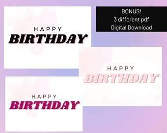 Happy Birthday Printable Card / Instant Download PDF /greeting - Etsy