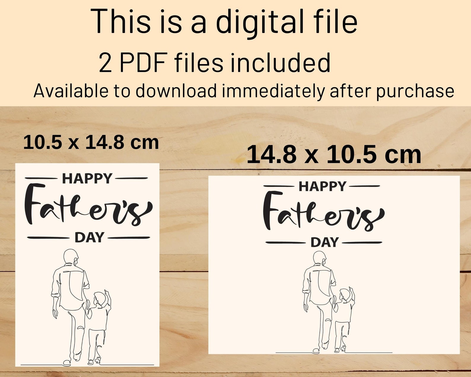 Happy Father's Day Printable Card Instant Download PDF Father's Day ...