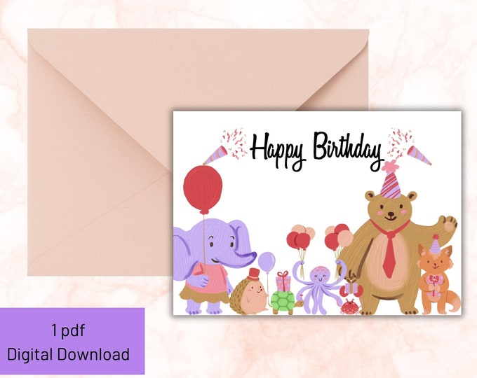 Printable Greeting Card for Birthday Gift Greeting Card Birthday ...