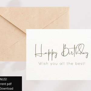 Happy Birthday Printable Card / Instant Download PDF / Classic - Etsy