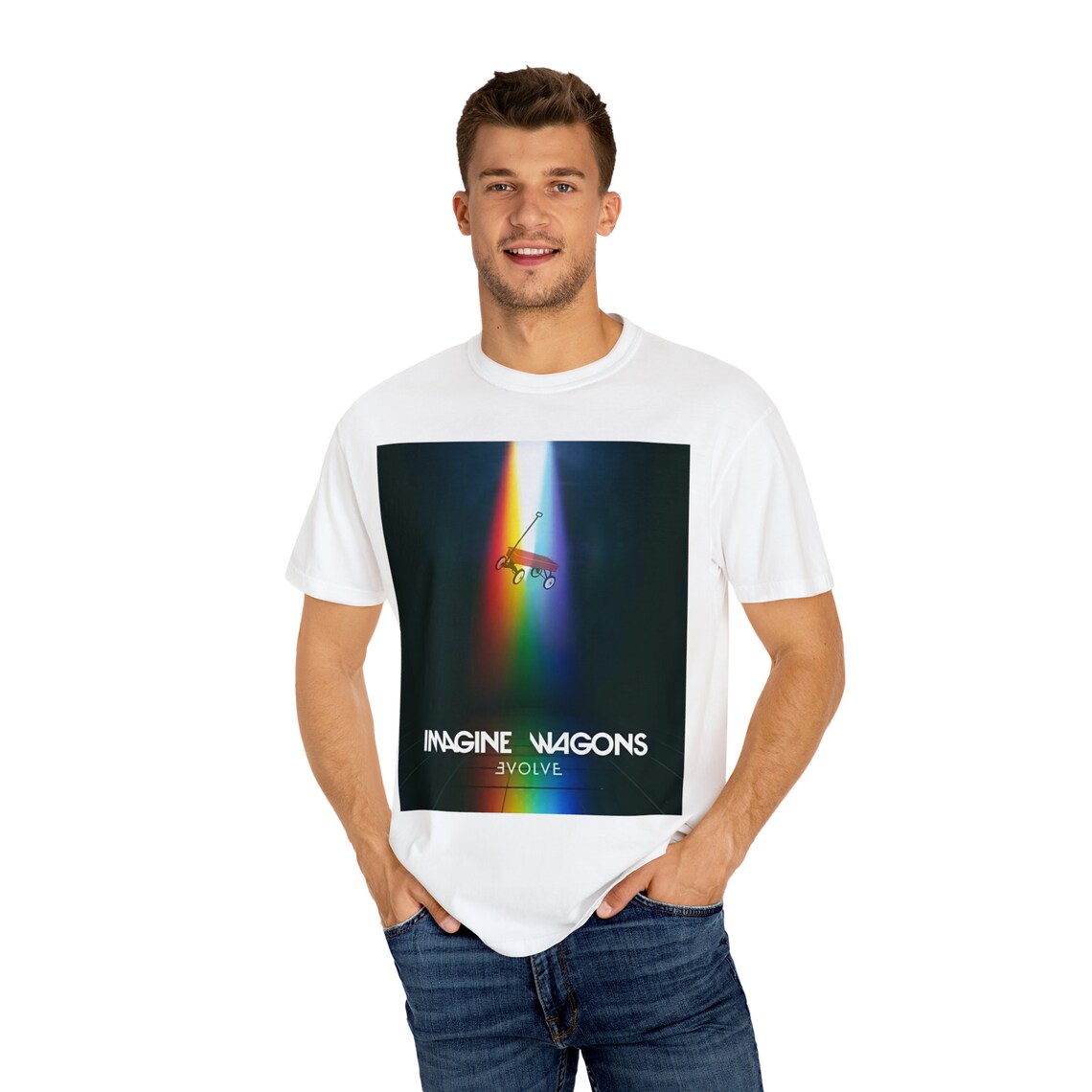 Imagine Wagons Imagine Dragons Funny Meme T-shirt Graphic Tee Shirt ...